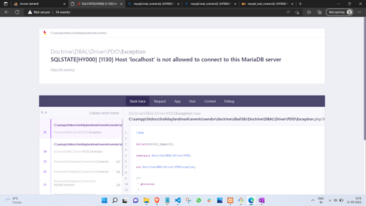 SQLSTATE [HY000] [1130] Host ‘localhost’ is not allowed to connect to this MariaDB server ...