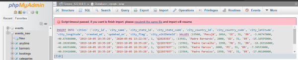 Unable To Upload Database With Phpmyadmin Script Timeout Passed Aiops Redefined